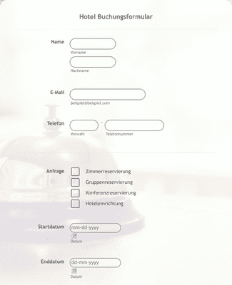 Hotel Buchungsformular Formularvorlage | Jotform