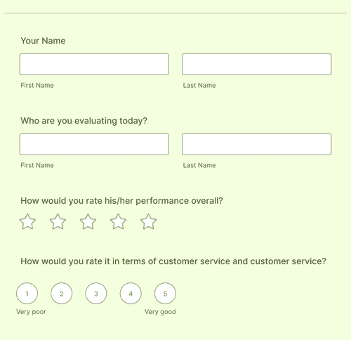 Hotel Employee Evaluation Form Template | Jotform