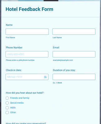 Hotel Feedback Form Template | Jotform