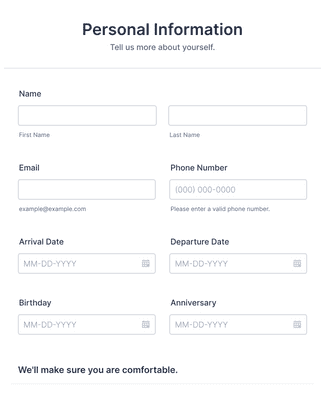Hotel Guest Preference Booking Form Template | Jotform