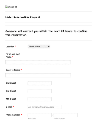 Hotel Reservation Request Form Template | Jotform