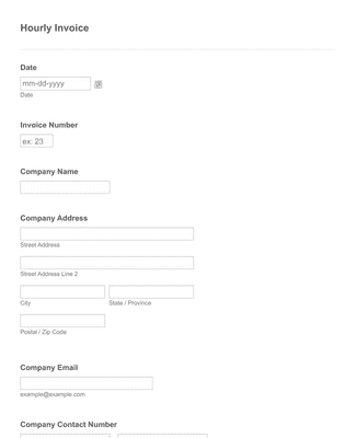 Hourly Invoice Form Template | Jotform