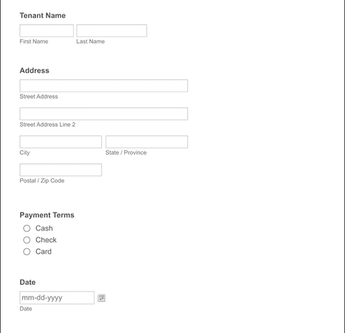 House Rent Receipt Form Template | Jotform