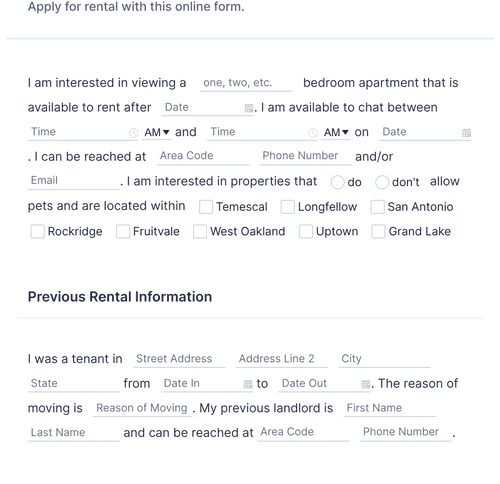 House Rental Application Form Template | Jotform