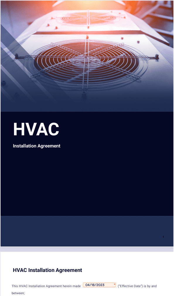 HVAC Installation Contract Template Sign Templates Jotform