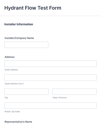Hydrant Flow Test Form Form Template | Jotform