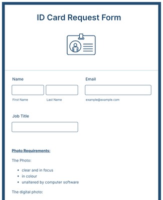 ID Card Request Form Template | Jotform