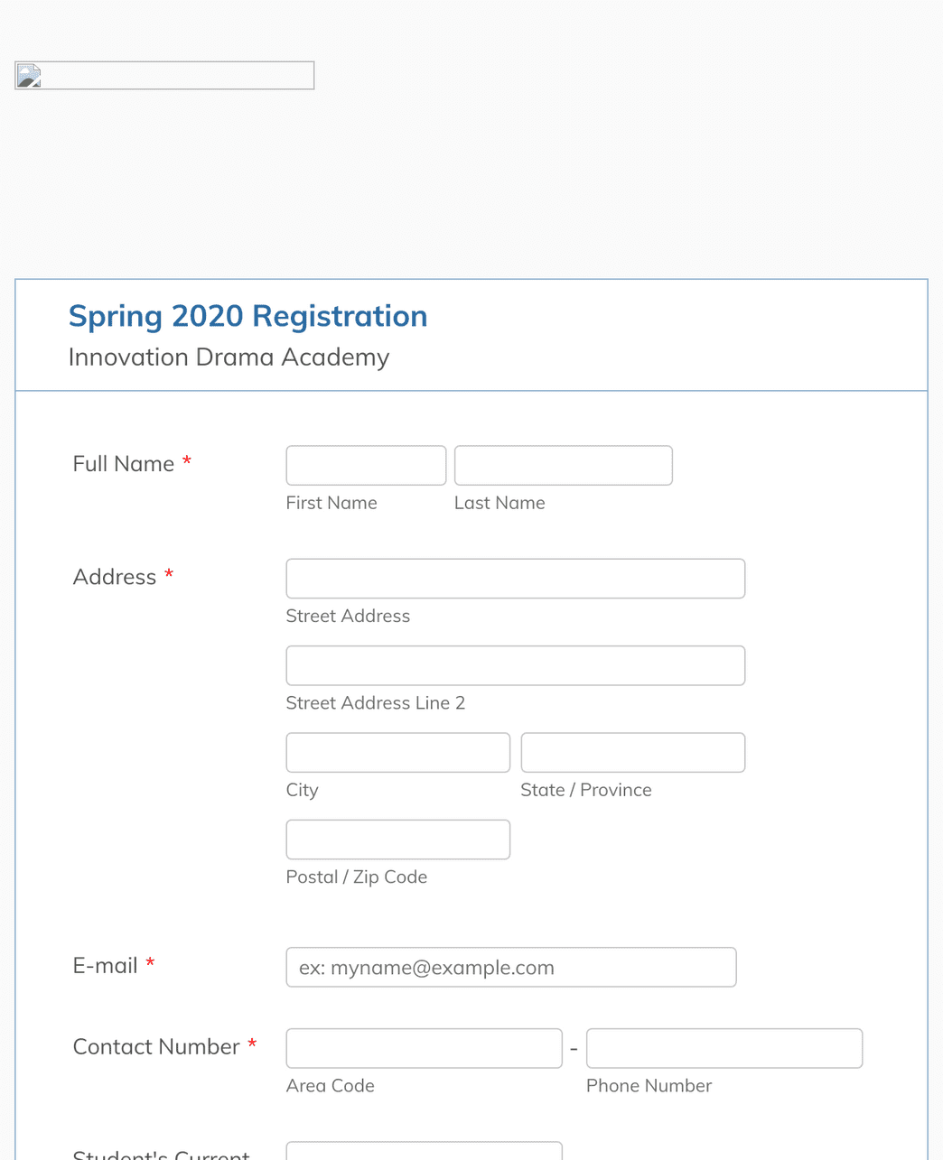 IDA Moana Jr. Musical Production Registration Form Template | Jotform