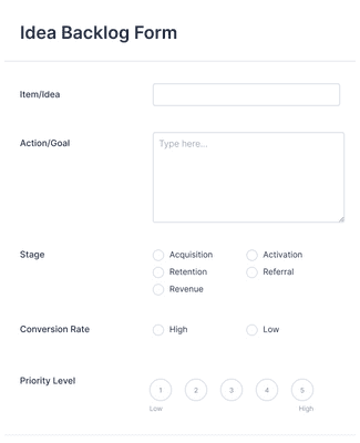 Idea Backlog Form Template | Jotform