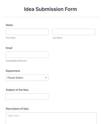 Idea Submission Form Template | Jotform