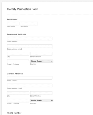 Identity Verification Form Template | Jotform