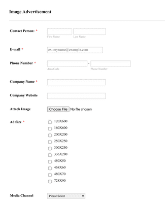 Image Advertisement Form Template | Jotform