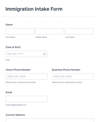 Immigration Intake Form Template | Jotform