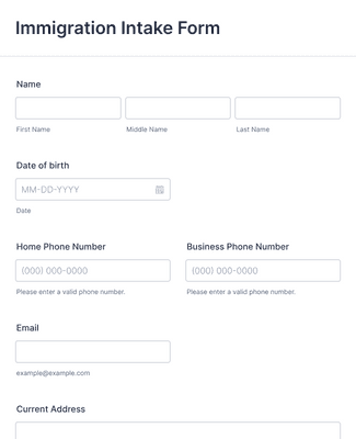 Immigration Intake Form Template | Jotform