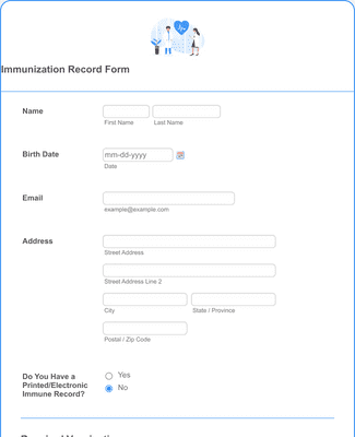 Immunization Record Form Template | Jotform