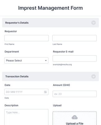 Imprest Management Form Template | Jotform
