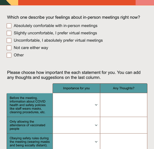In-person Meetings Survey Form Template | Jotform