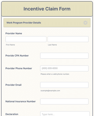 Incentive Claim Form Template | Jotform