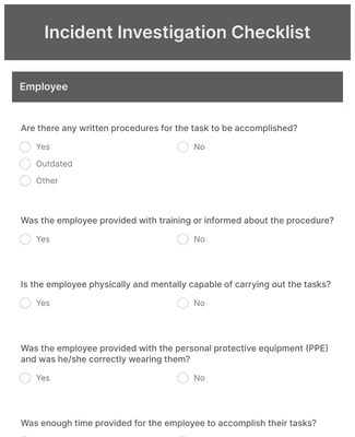 Incident Investigation Checklist Form Template | Jotform