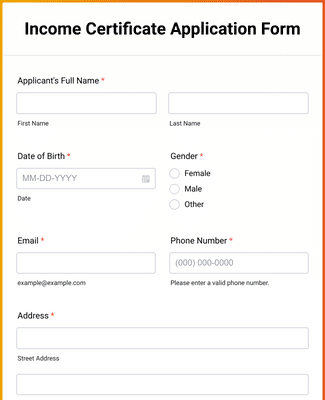 Income Certificate Application Form Template | Jotform
