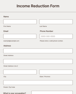 Income Reduction Form Template | Jotform