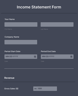 Income Statement Form Template | Jotform