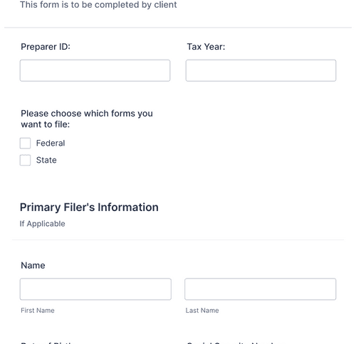 Income Tax Data Form Template | Jotform