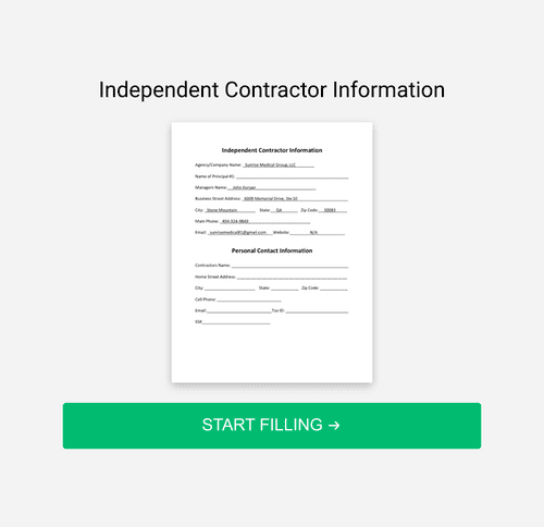 Independent Contractor Information Form Template | Jotform