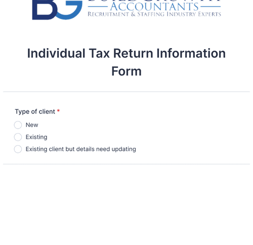 Individual Tax Return Information Form Template | Jotform