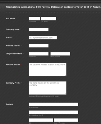 Film Festival Delegation Form Template | Jotform
