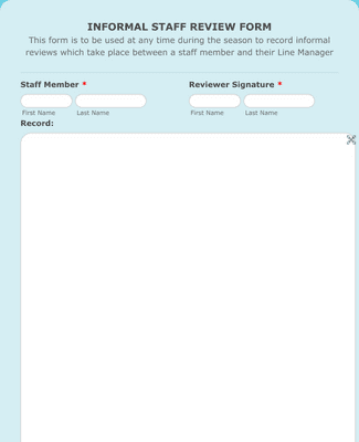 Informal Staff Review Form Template | Jotform