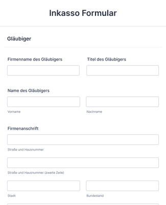 Inkasso Formular Formularvorlage | Jotform
