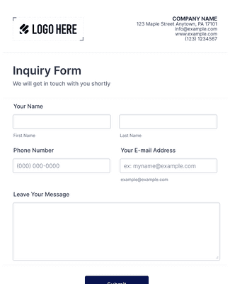 Inquiry Form Template | Jotform