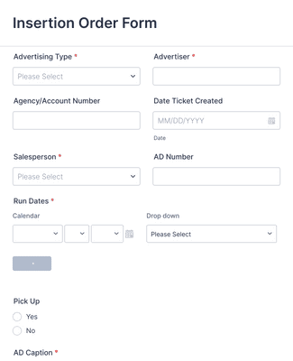 Insertion Order Form Template | Jotform