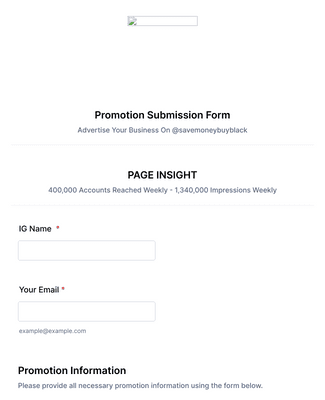 Instagram Advertising Form Template | Jotform