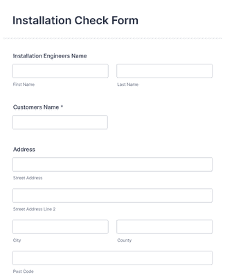 Installation Check Form Template | Jotform