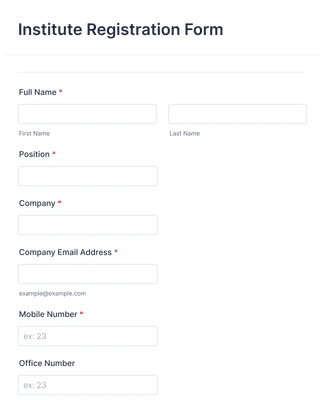 Institute Registration Form Template | Jotform