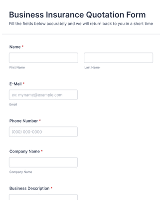 Insurance Quote Form Template | Jotform