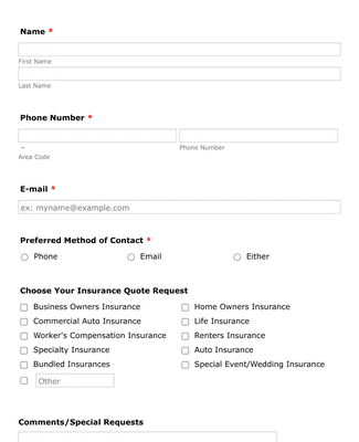Insurance Quote Request Form Template | Jotform