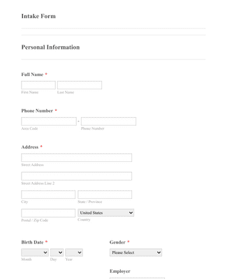 Intake Form for Care Providers Form Template | Jotform