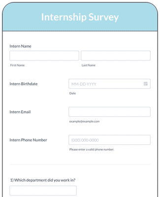 Internship Survey Form Template | Jotform