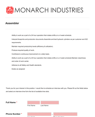 Interview Booking Form Template | Jotform