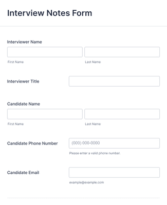 Interview Notes Form Template | Jotform