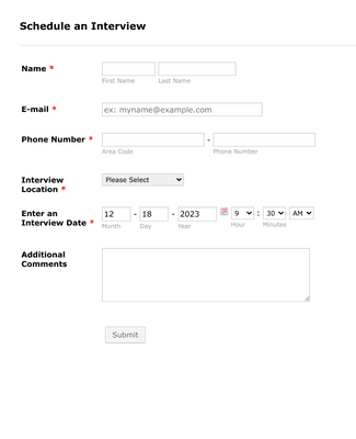 Interview Schedule Form Template | Jotform