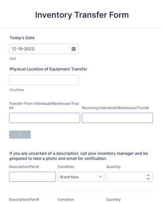 Inventory Transfer Form Template | Jotform