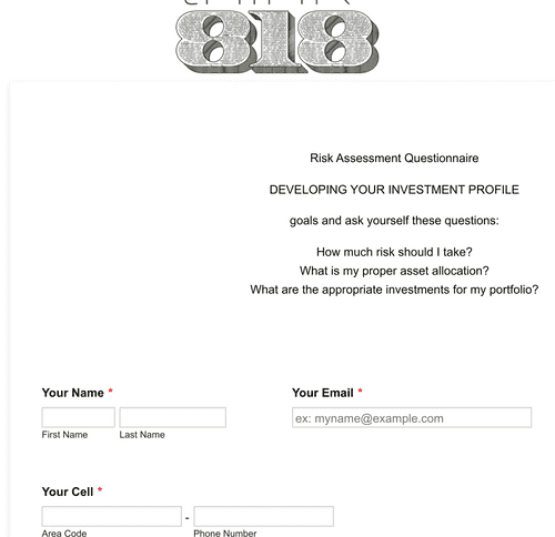 Investment Risk Assessment Questionnaire Form Template | Jotform