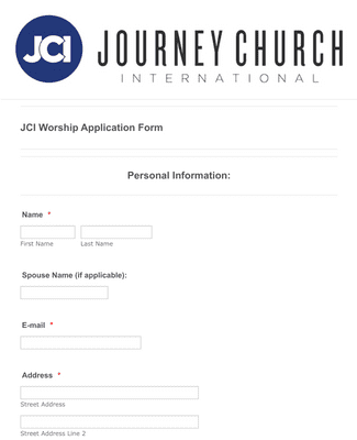 Worship Team Application Form Template | JotForm
