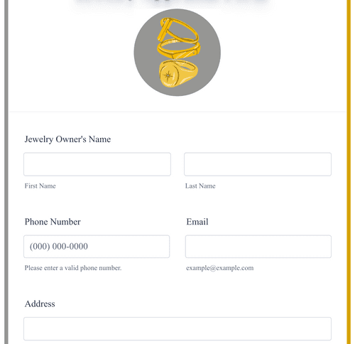 Jewelry Appraisal Form Template | Jotform