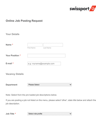 Job Advertisement Request Form Template | Jotform