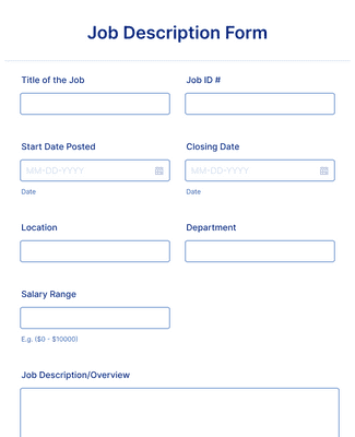 Job Description Form Template | Jotform